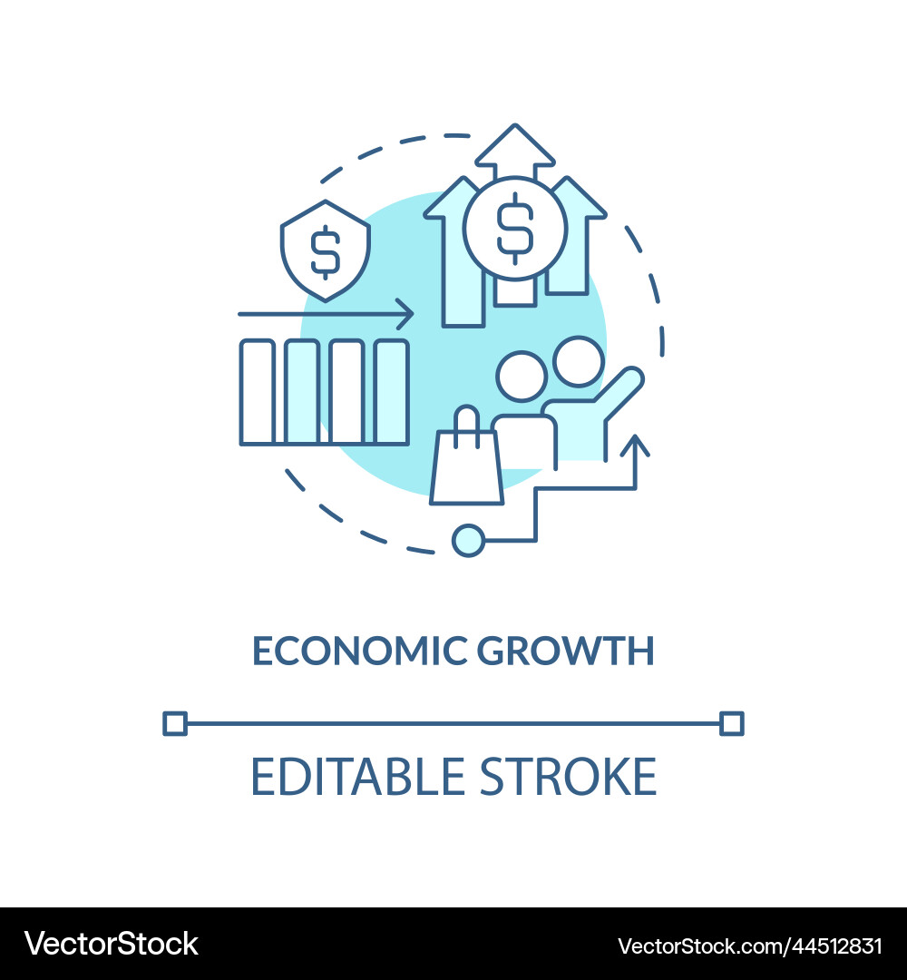 Economic growth turquoise concept icon Royalty Free Vector