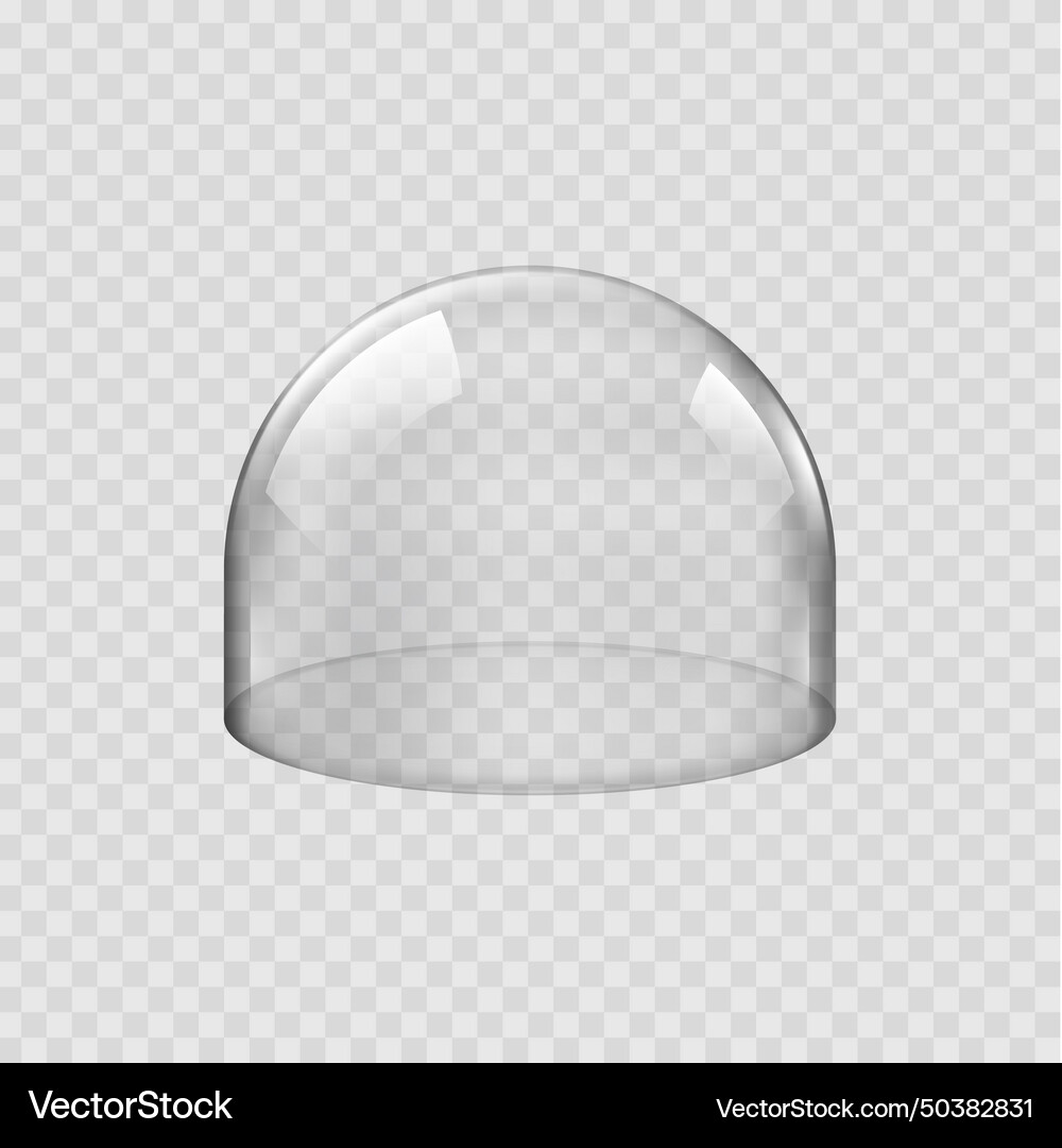 Glass dome round transparent sphere cover shield Vector Image