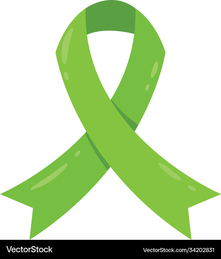 Green ribbon campaign isolated icon Royalty Free Vector