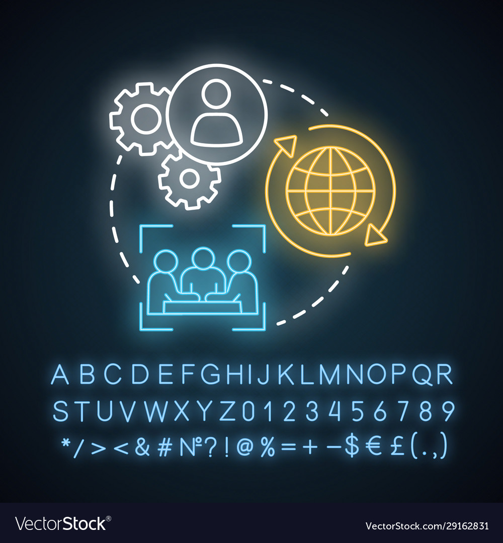 Industrial society neon light concept icon labor Vector Image Industrial society neon light concept icon labor Vector Image