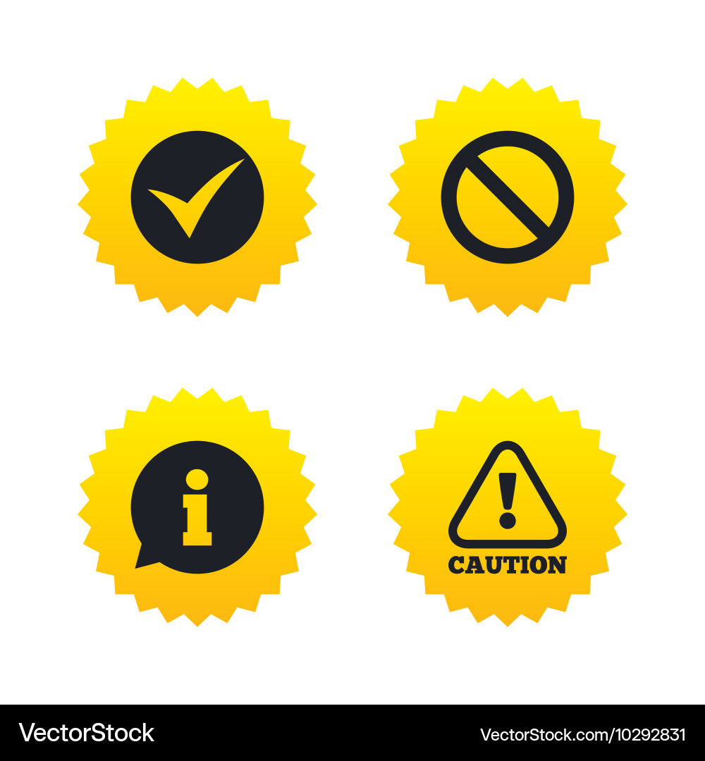 Information icons stop prohibition symbol Vector Image