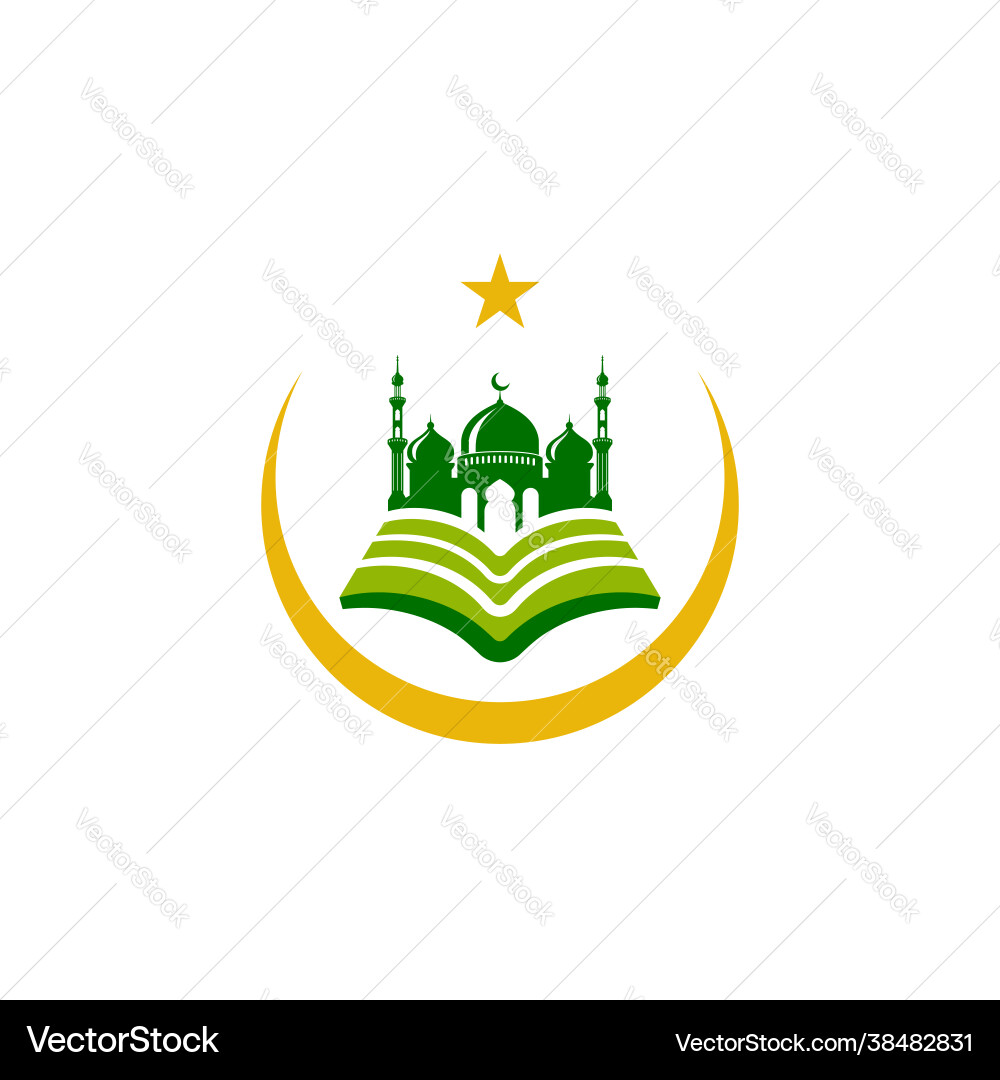 Islamic center icon silhouette logo design Vector Image