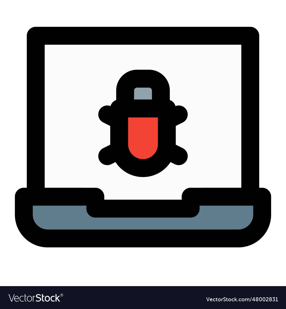 Malware corrupted the software in laptop Vector Image