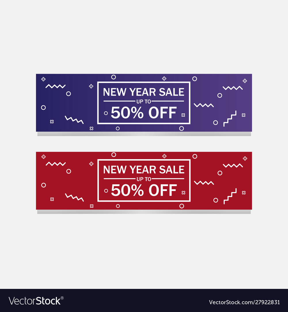 New year sale banner design Royalty Free Vector Image