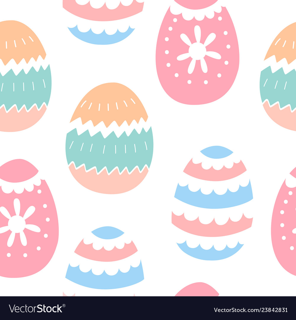 Seamless pattern with easter eggs Royalty Free Vector Image