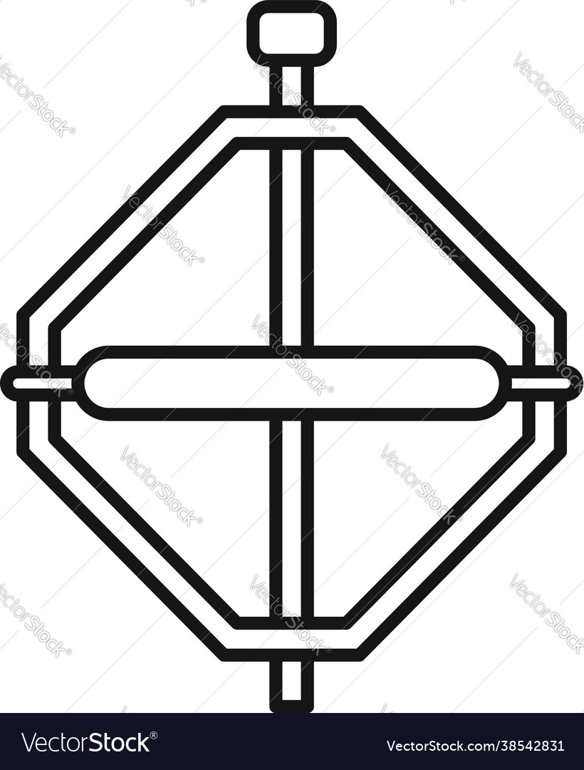 Steel Gyroscope Icon Outline Sensor Stand Vector Image