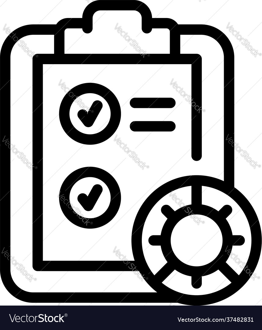 Test clipboard icon outline style Royalty Free Vector Image