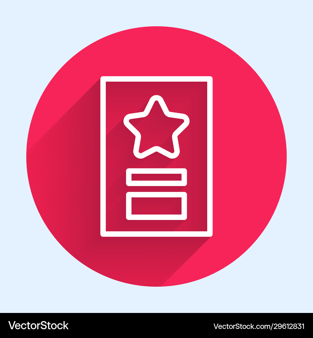 White line greeting card icon isolated with long Vector Image
