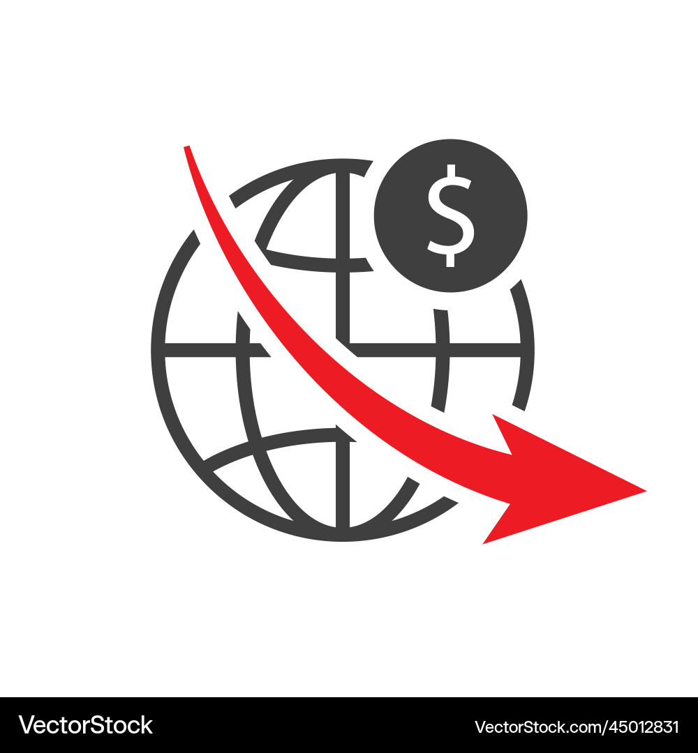 World financial crisis symbol Royalty Free Vector Image
