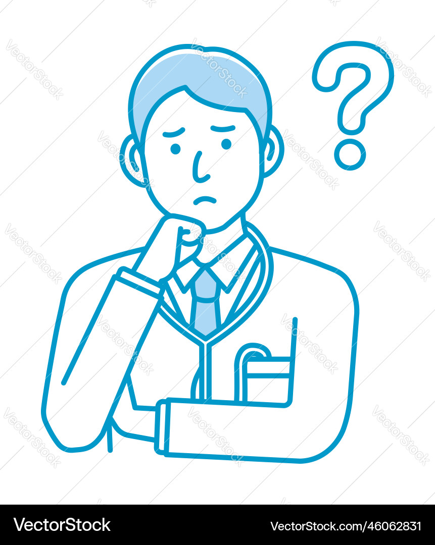 Young male doctor gesture variation thinking Vector Image