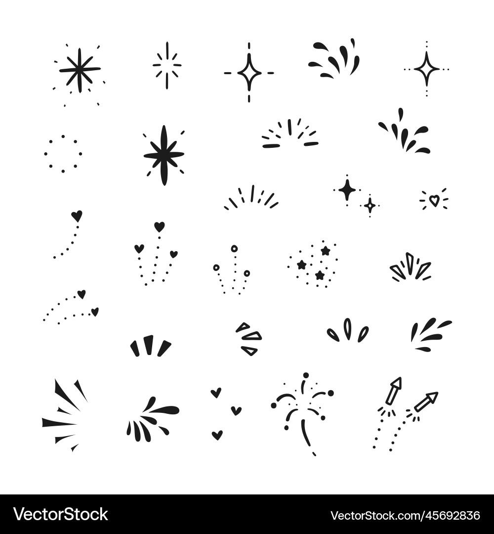 A set of simple hand-drawn decorative Royalty Free Vector