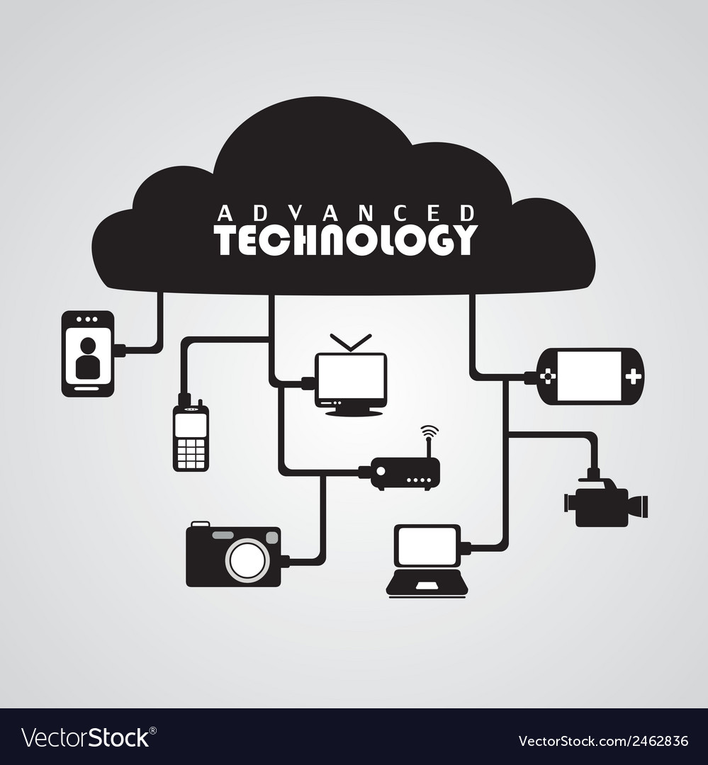 Advanced technology over gray background Vector Image