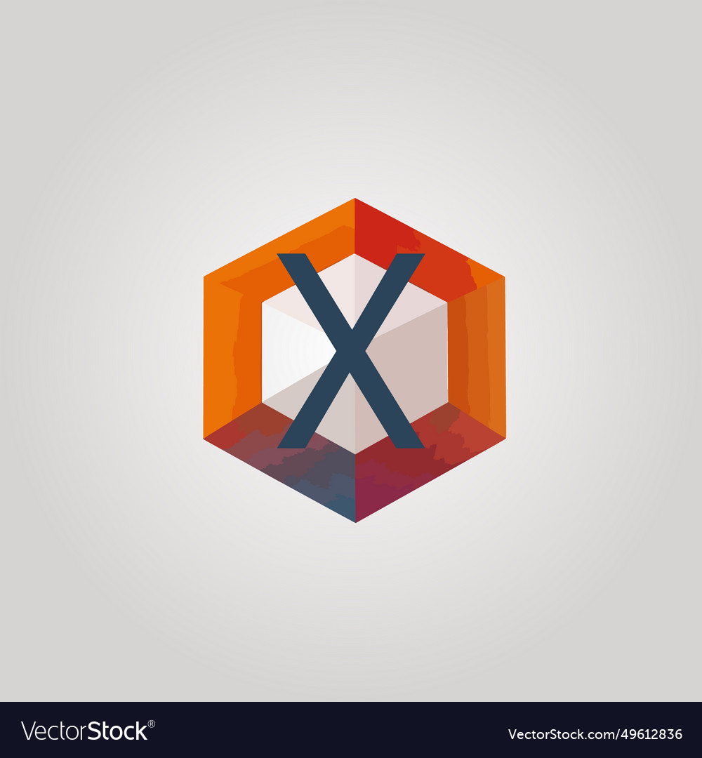 Application security filled gradient initial logo Vector Image