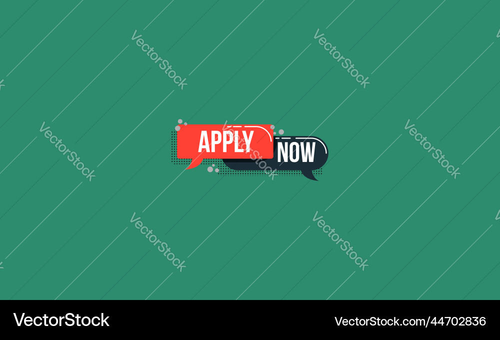 Apply now button flat design Royalty Free Vector Image