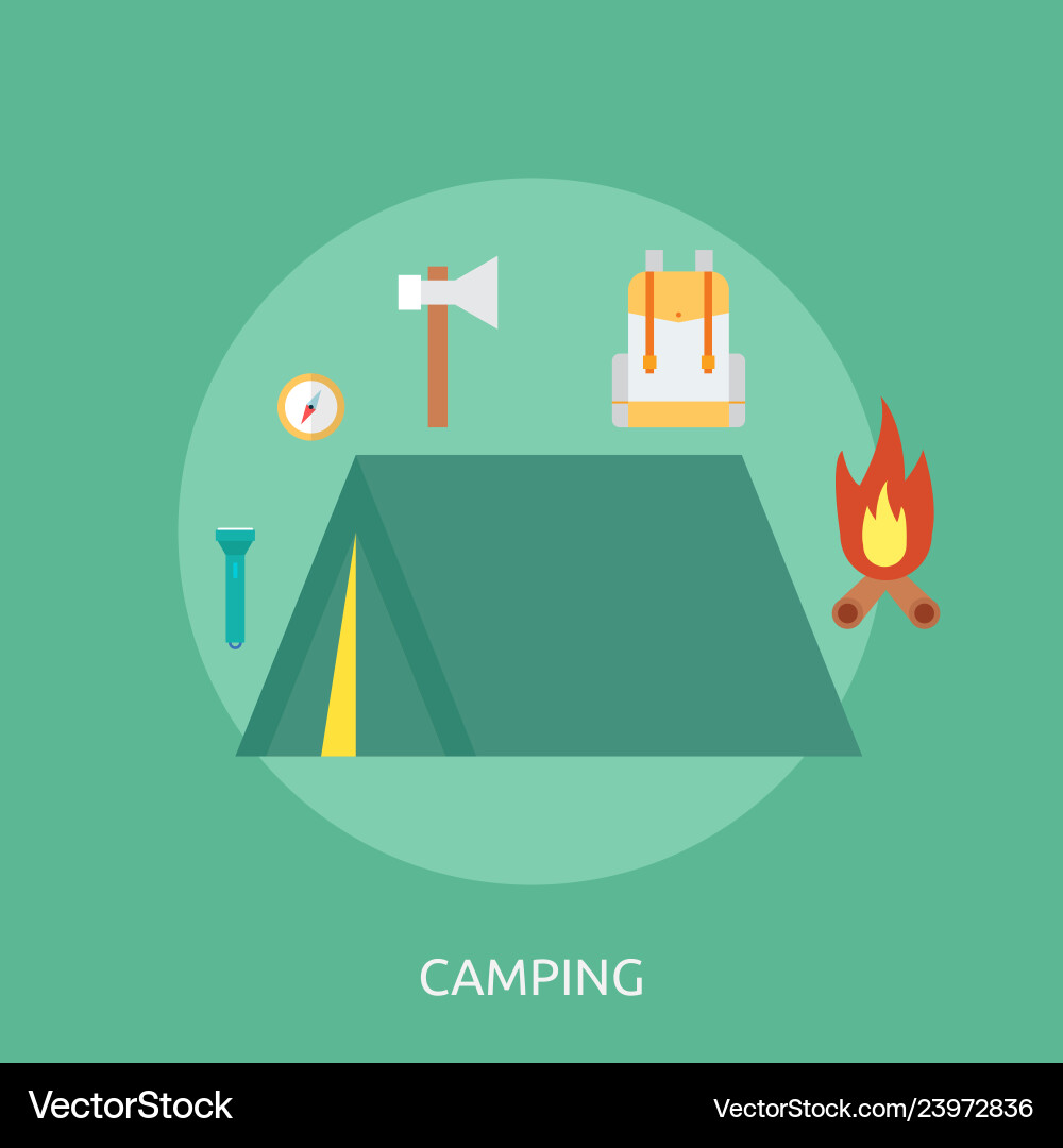 Camping conceptual design Royalty Free Vector Image