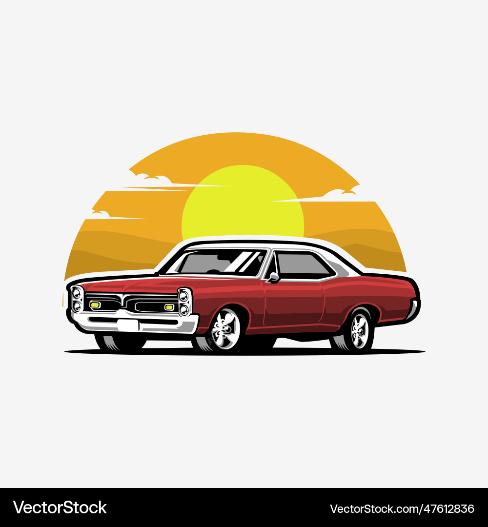 Classic vintage car art design Royalty Free Vector Image