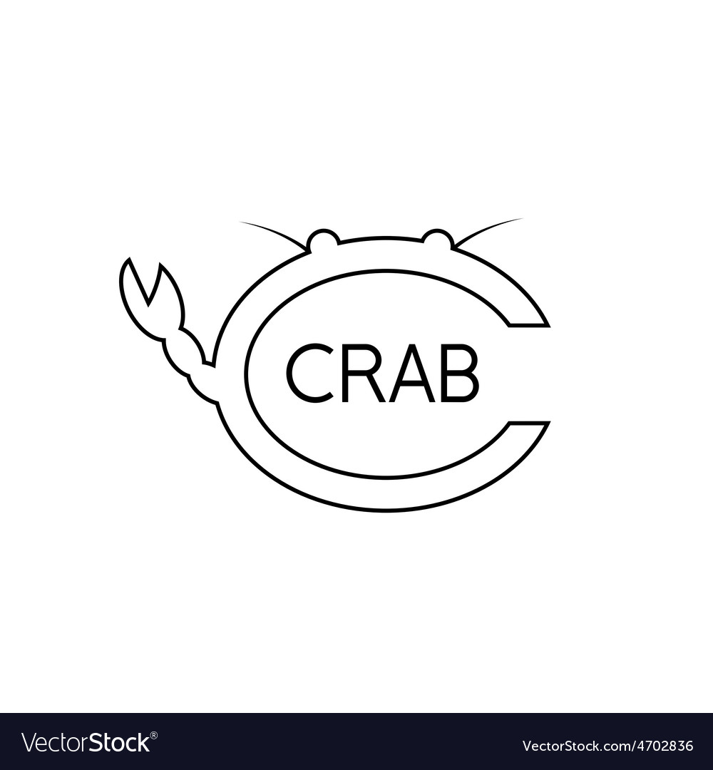 Crab monogram Royalty Free Vector Image - VectorStock
