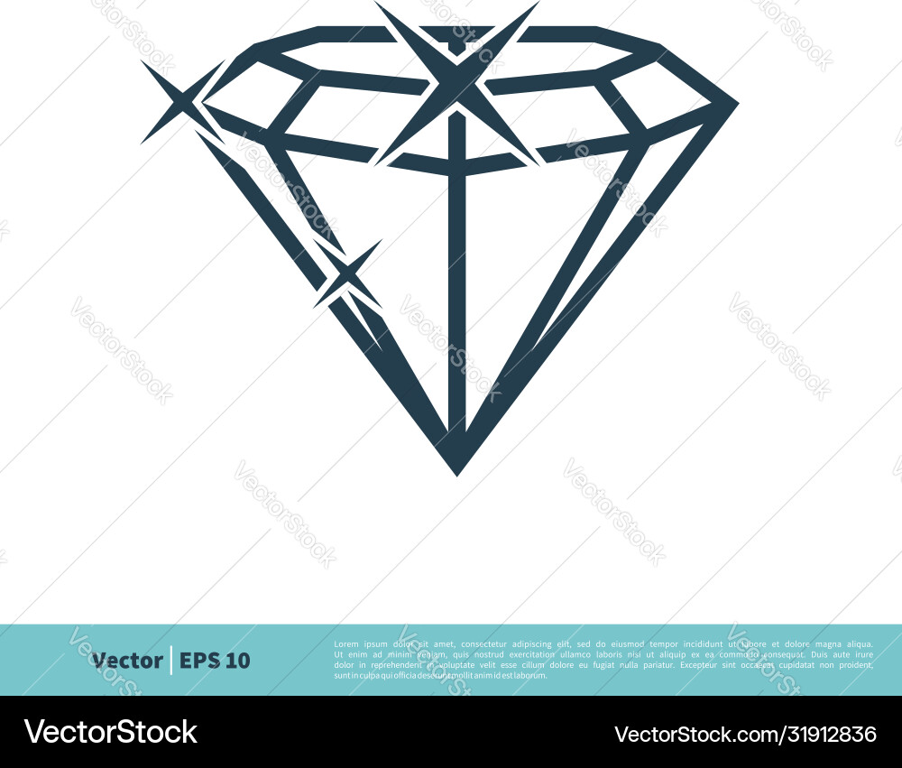 Diamond line art icon logo template design eps 10 Vector Image