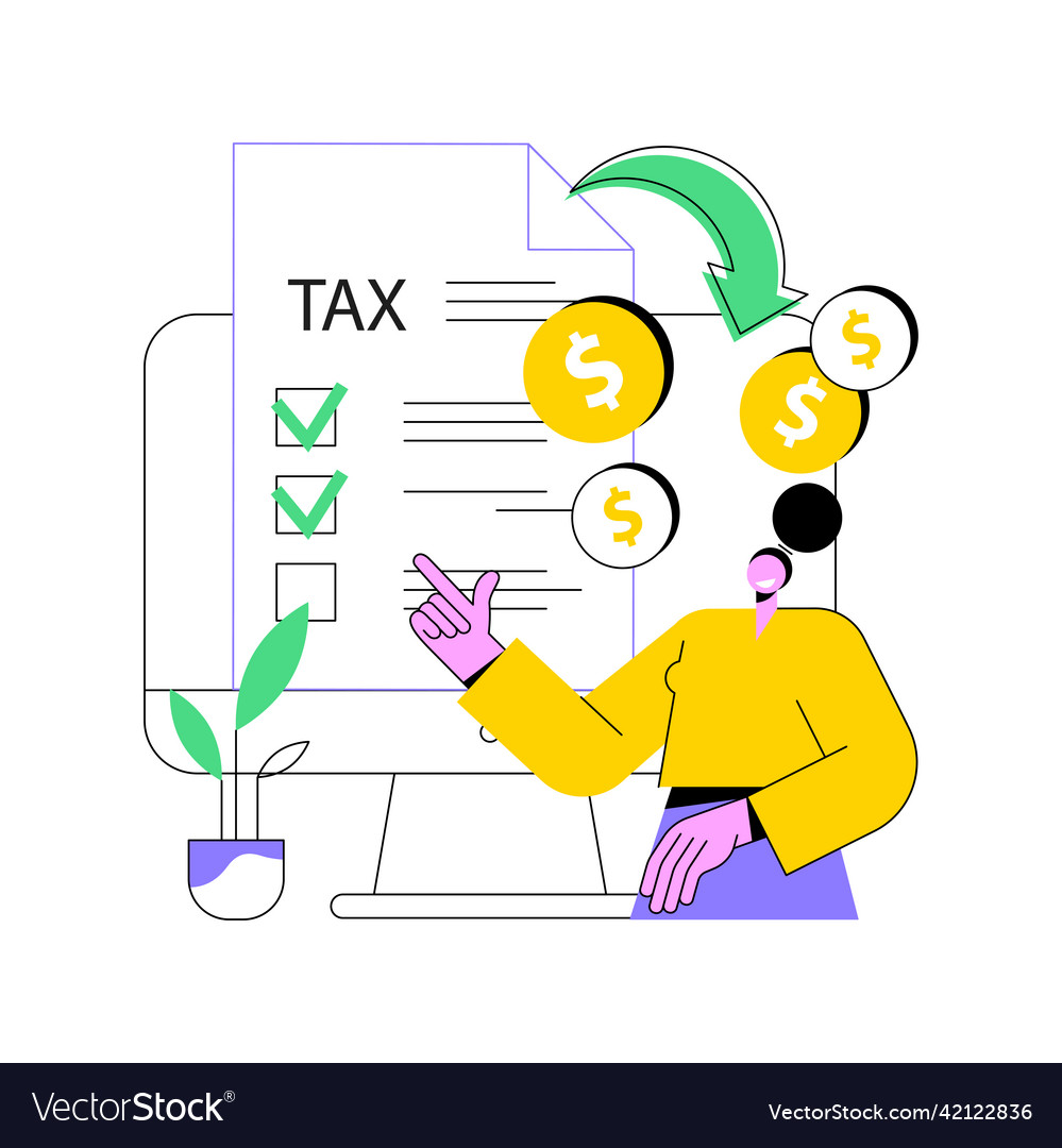 Filing tax return software abstract concept Vector Image Filing tax return software abstract concept Vector Image