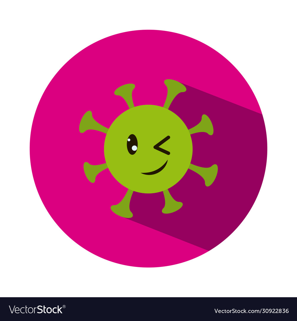 Happy coronavirus emoji twinkle in eye block Vector Image
