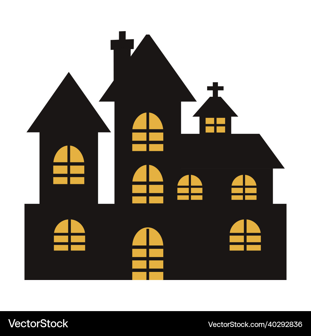 Haunted scary castle design on a white background Vector Image
