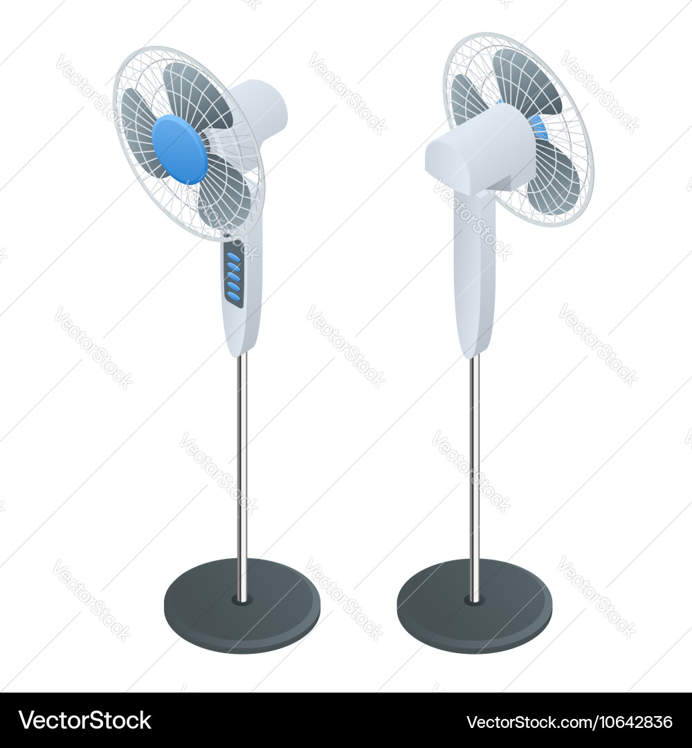 Isometric fan home climate equipment Royalty Free Vector