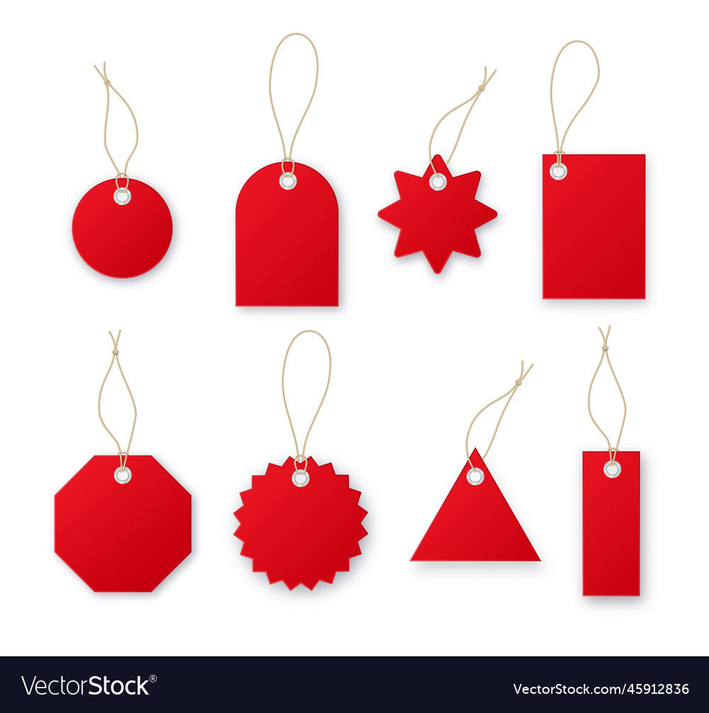 Red price tags collection special offer Royalty Free Vector