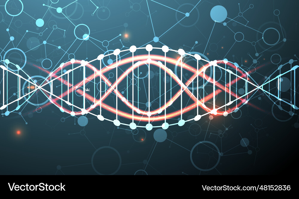 Science template wallpaper or banner with a dna Vector Image