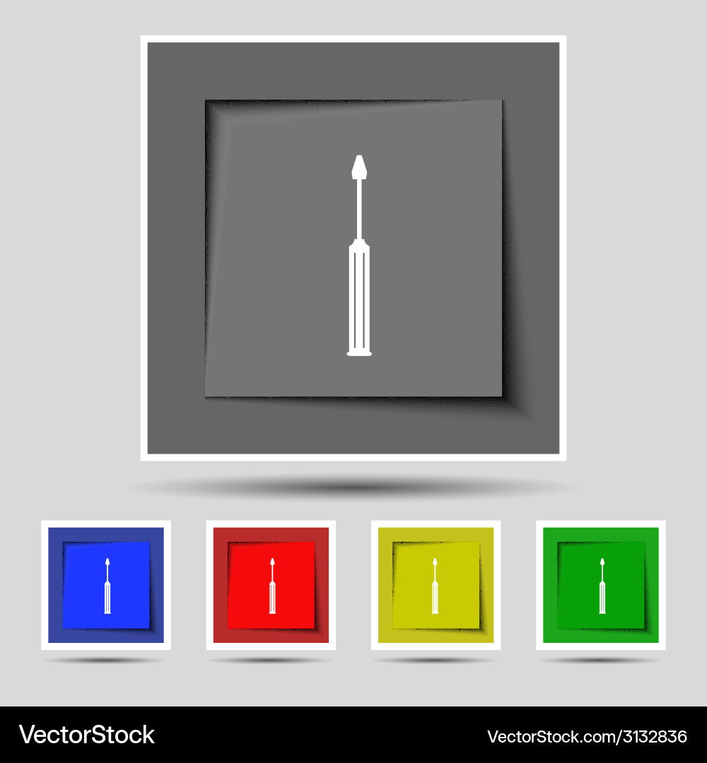 Screwdriver tool sign icon fix it symbol repair Vector Image