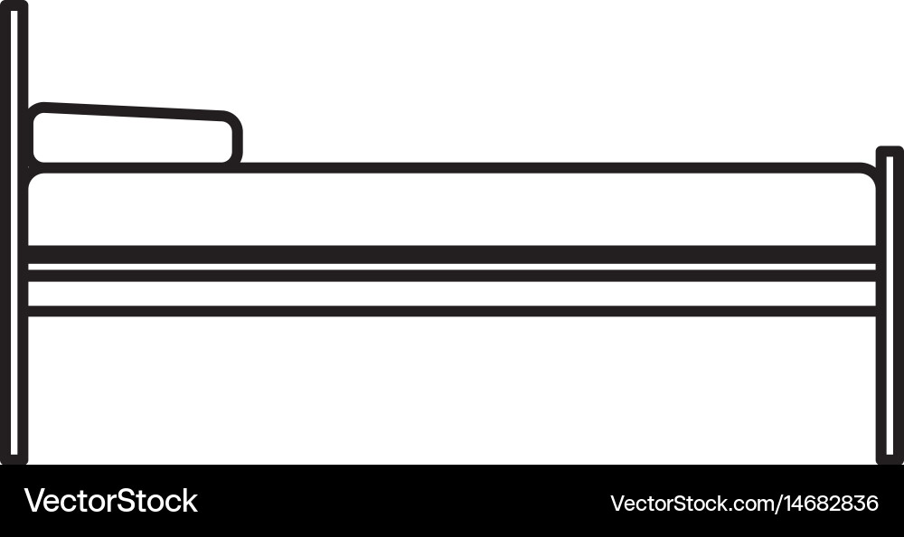 Single bed hospital equipment line Royalty Free Vector Image