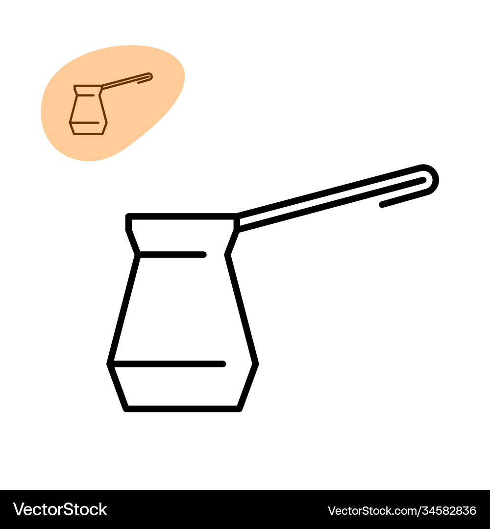 Turkish coffee cezve line style icon copper turk Vector Image