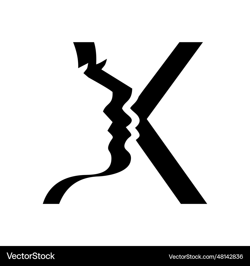 Women monogram logo letter x Royalty Free Vector Image