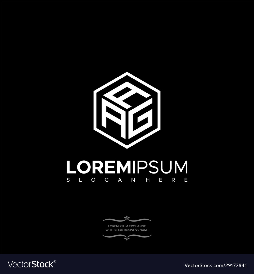 Aag initial letters loop linked hexagon monogram Vector Image