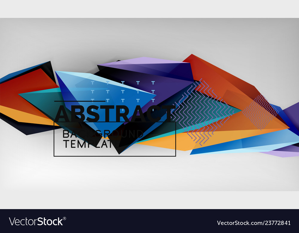 Abstract color triangles geometric background Vector Image