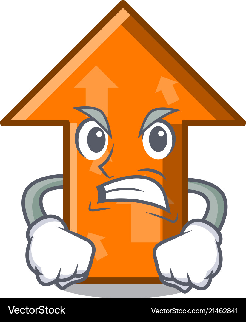 Angry arrow mascot cartoon style Royalty Free Vector Image
