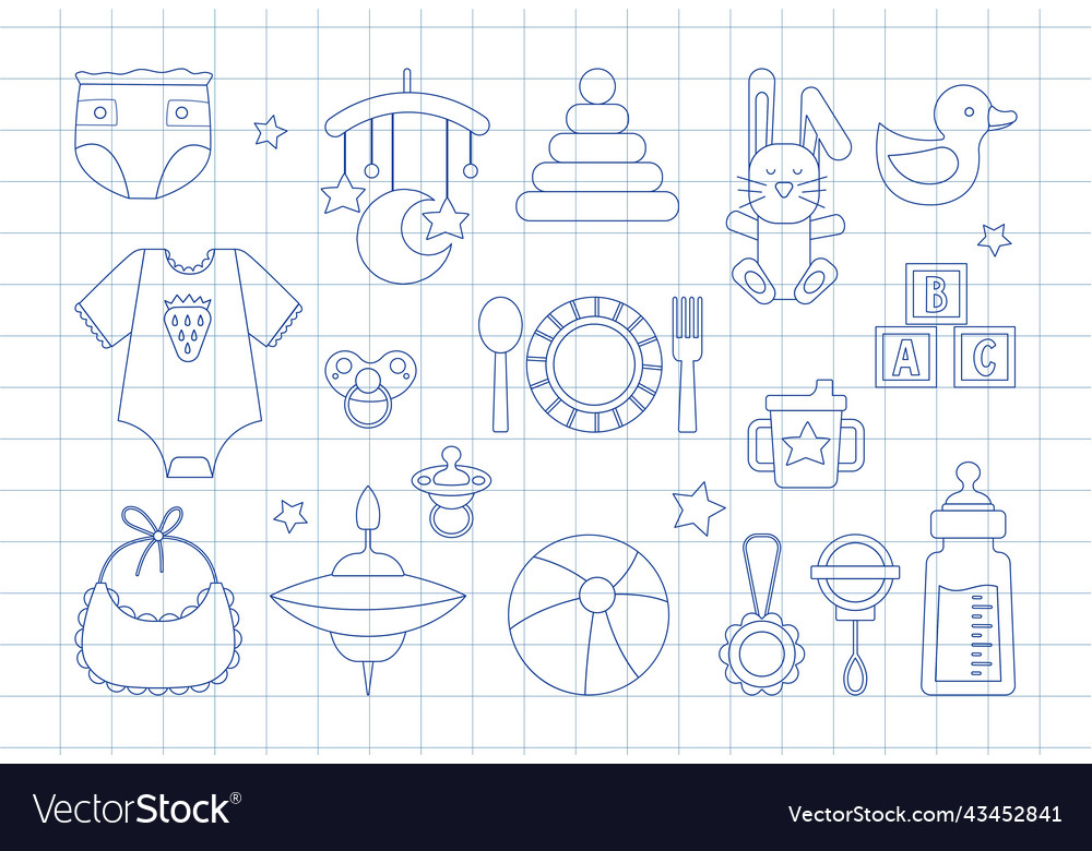 Baby elements set Royalty Free Vector Image - VectorStock
