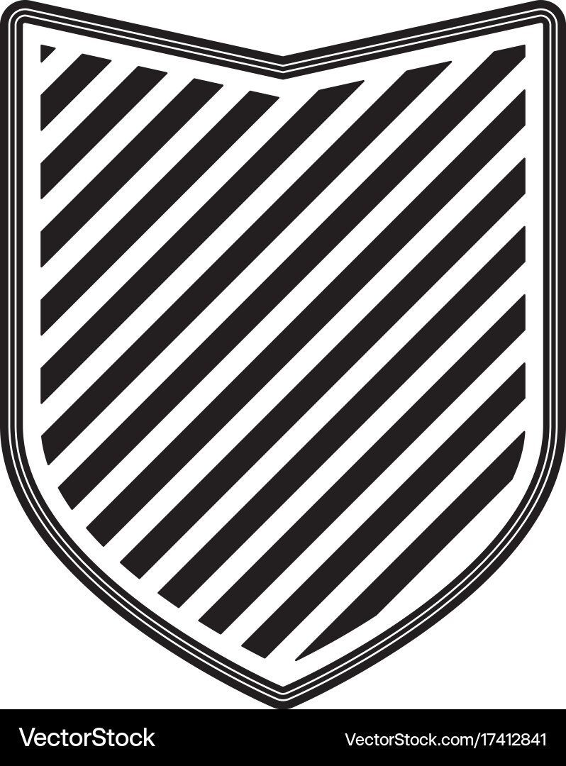 Badge with striped in monochrome silhouette Vector Image
