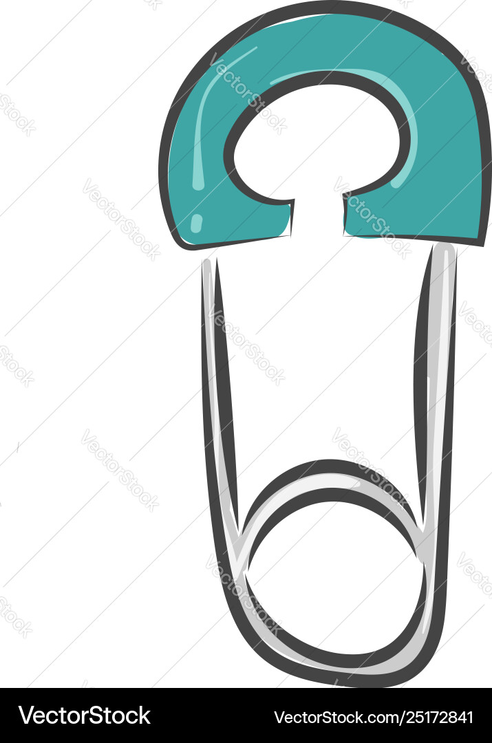 Blue safety pin or color Royalty Free Vector Image