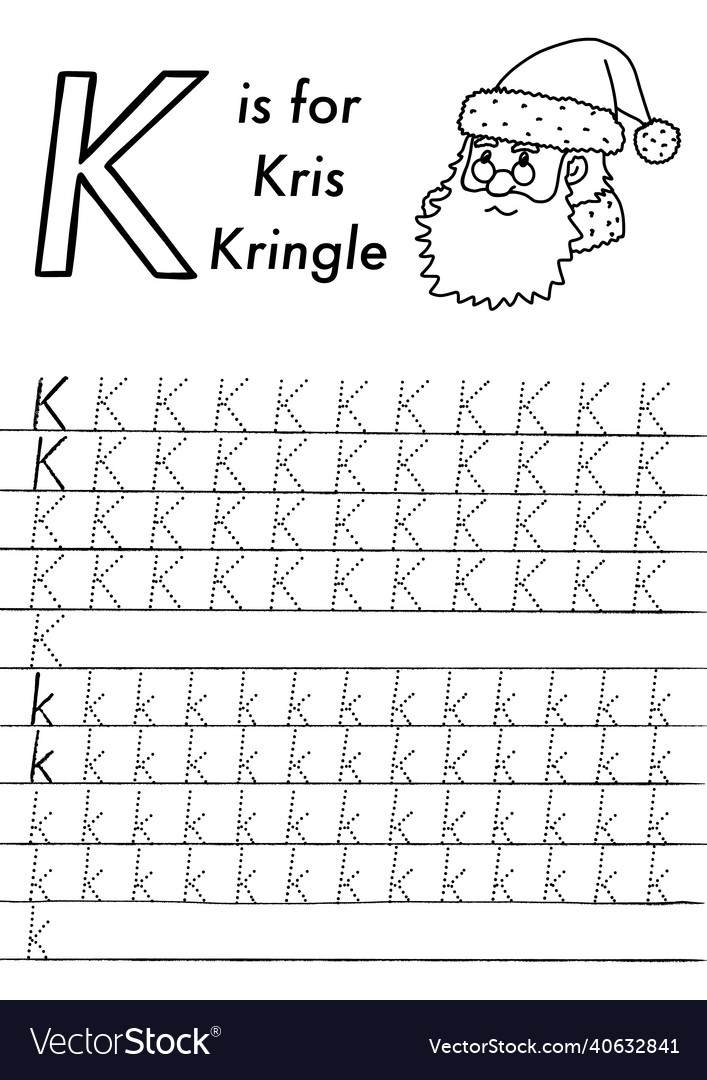 Christmas and new year preschool abc tracing Vector Image