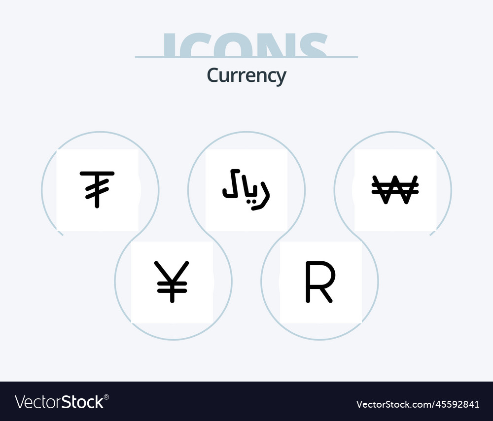 Currency line filled icon pack 5 icon design Vector Image