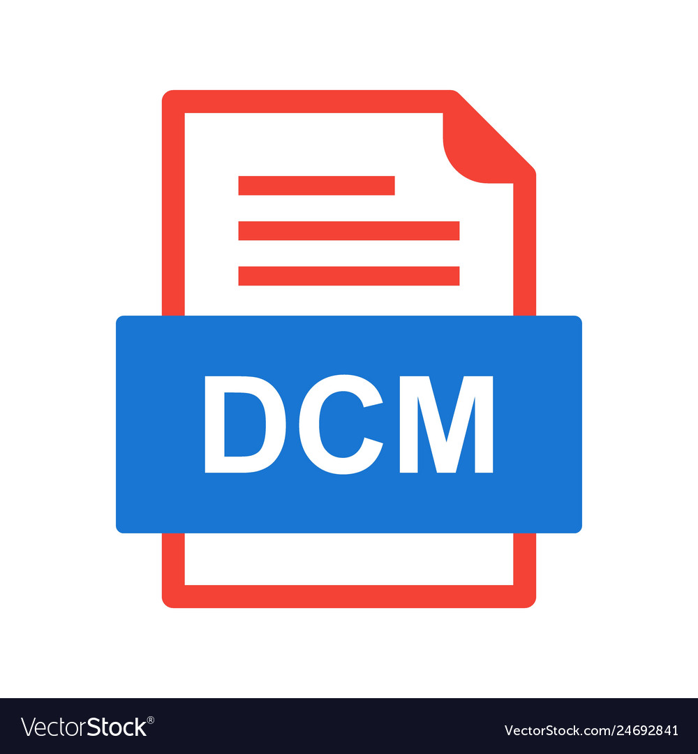 Dcm file document icon Royalty Free Vector Image