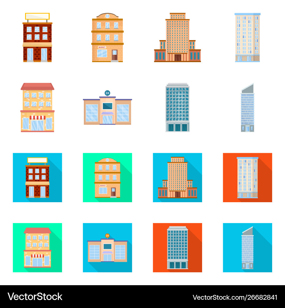 Design municipal and center icon set Royalty Free Vector