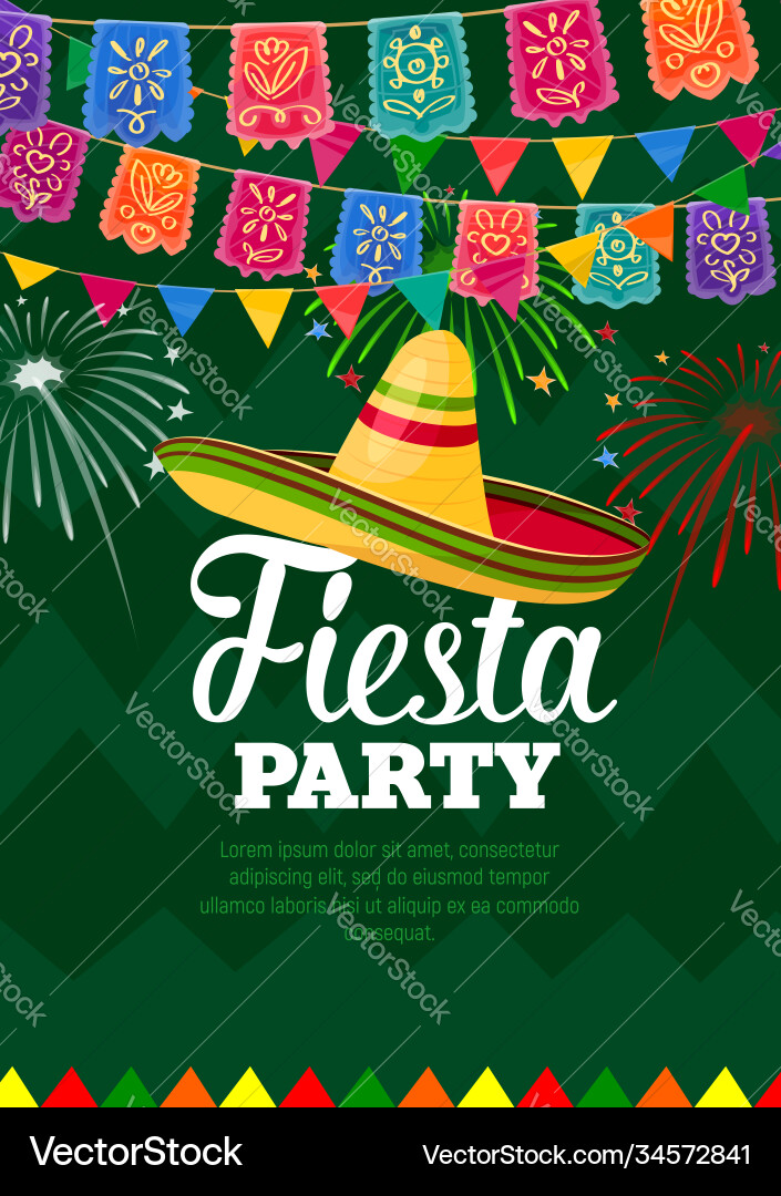Fiesta mexican party celebration poster Royalty Free Vector
