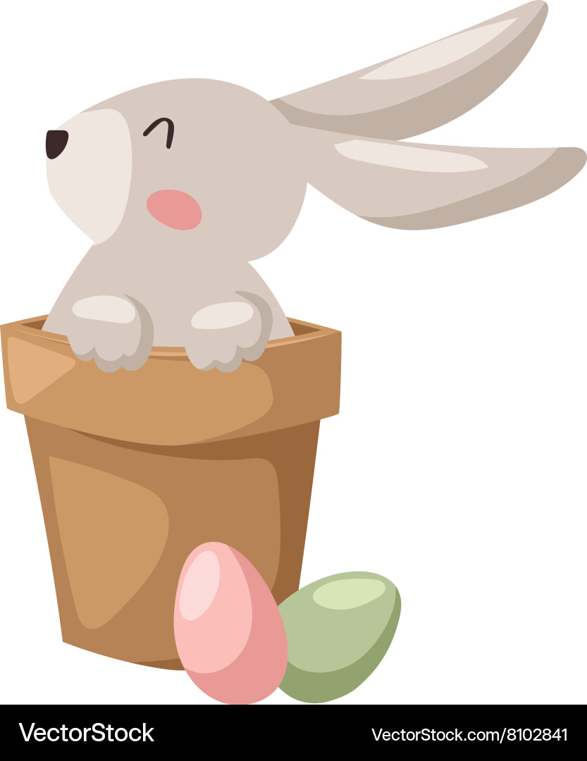 Gray easter rabbit bunny traditional symbol of Vector Image