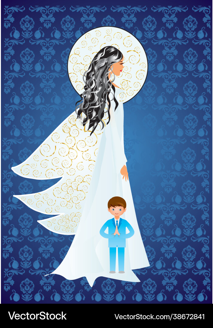 Guardian angel and child Royalty Free Vector Image