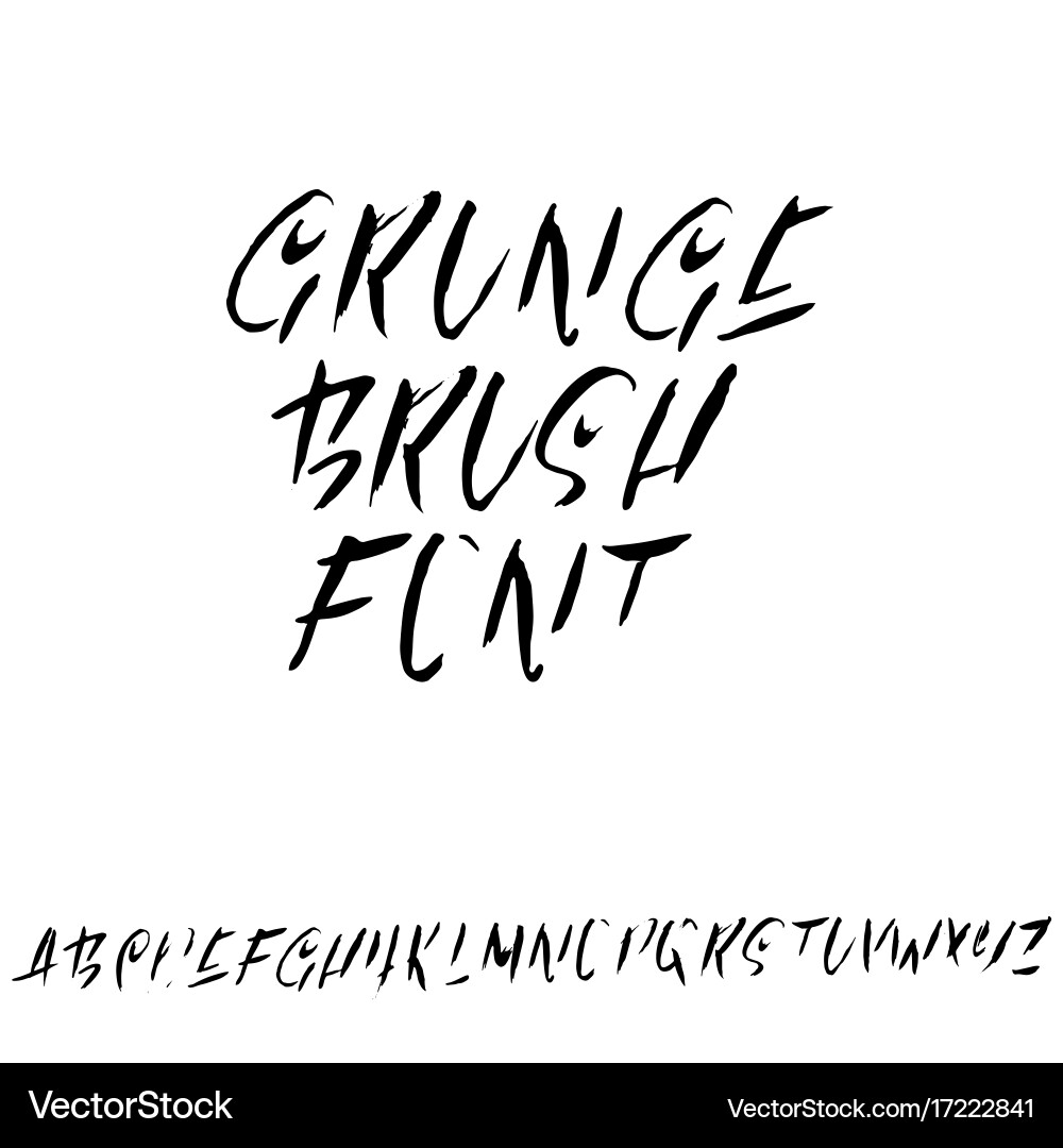 Hand drawn dry brush font modern lettering Vector Image