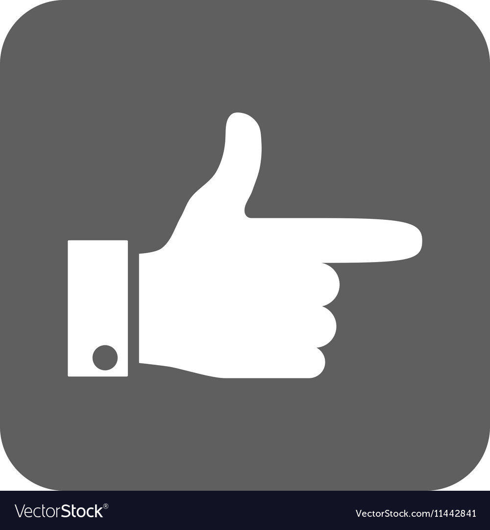 Hand pointer right flat squared icon Royalty Free Vector