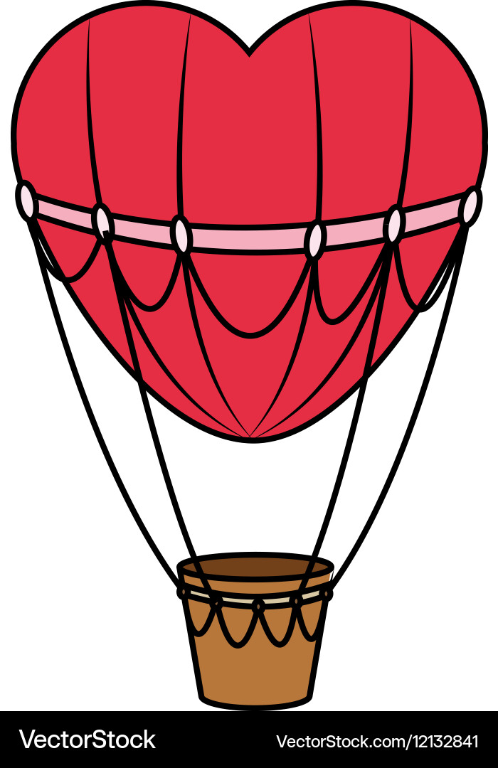 Hot air balloon and heart design Royalty Free Vector Image