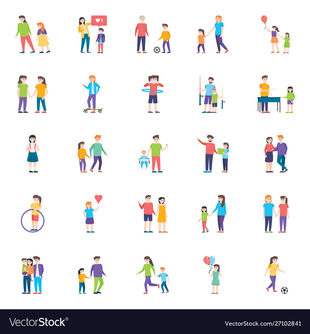 Human characters flat pack Royalty Free Vector Image
