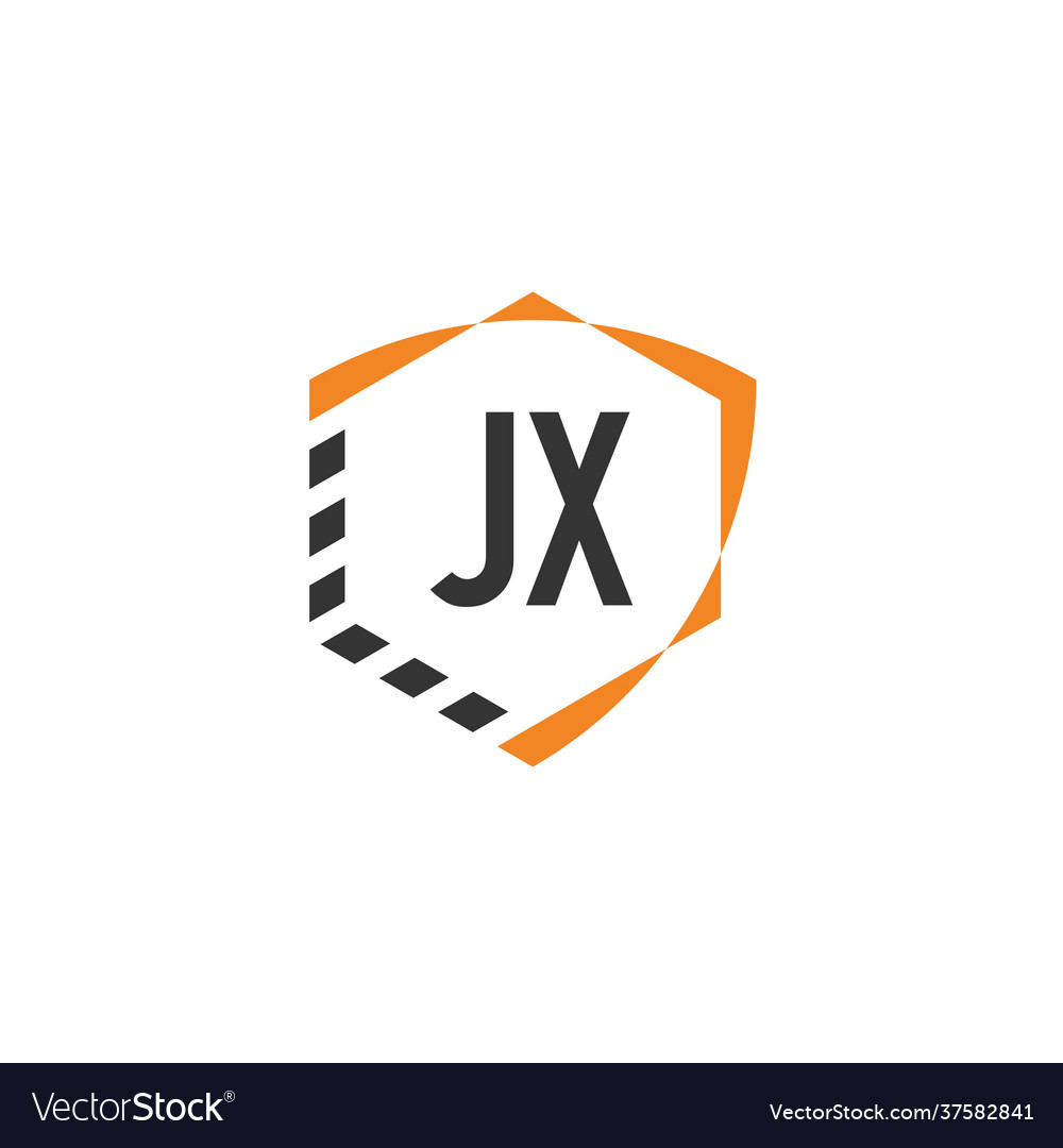 Initial letter jx shield hexagonal logo template Vector Image
